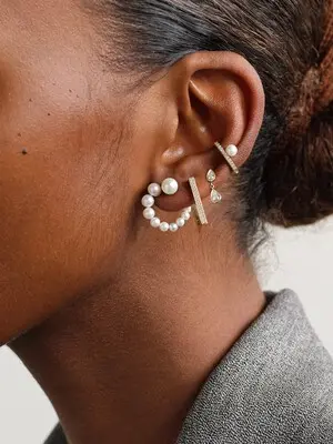 Mizuki 14-karat Gold Pearl Earrings