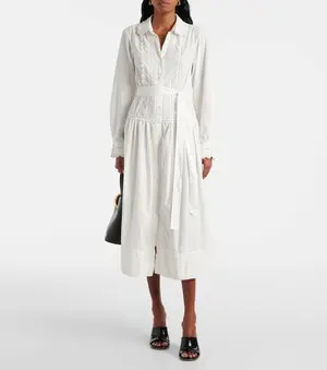 Ulla Johnson Belted Cotton Shirt Dress