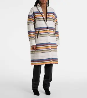 MARANT ETOILE Striped Wool-blend Coat