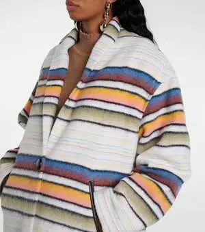 MARANT ETOILE Striped Wool-blend Coat