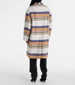 MARANT ETOILE Striped Wool-blend Coat