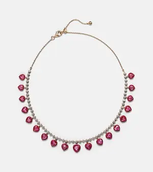 KAMYEN 18kt Rose Gold Choker With Rubies And Diamonds - Pink