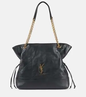 Saint Laurent Jamie Shopping Medium Leather Tote Bag - Black