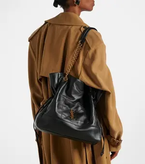 Saint Laurent Jamie Shopping Medium Leather Tote Bag - Black