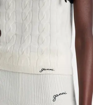 GANNI Wool And Cashmere Knit Top With Tie Details