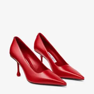 JIMMY CHOO Ixia 80 Leather Pumps - Ruby Red