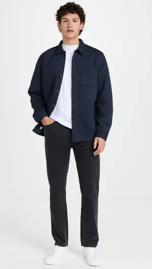 Marine Layer Corbet Quilted Overshirt - Navy