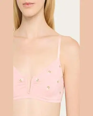 VIDERIS LINGERIE Angela Floral-embroidered Soft Cup Bra