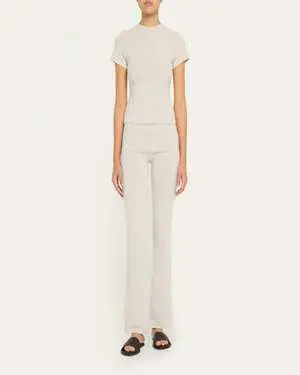 SKIMS Cotton Jersey Flare-leg Pants - Light Heather Grey