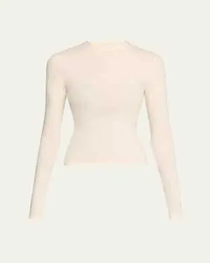 SKIMS Cotton Jersey Long-sleeve T-shirt - Marble