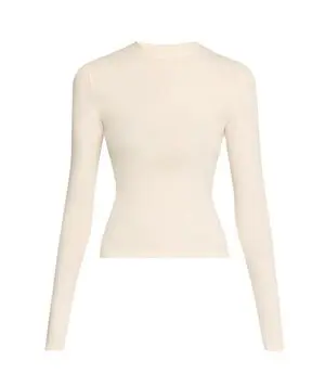 SKIMS Cotton Jersey Long-sleeve T-shirt - Soot