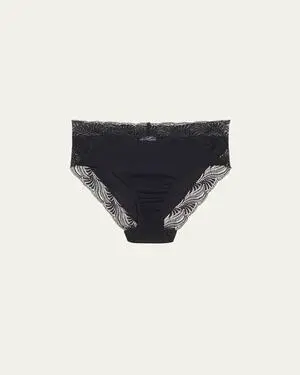 Hanro Cotton Delight Lace-trim High-cut Briefs - Black