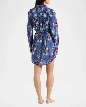 Vilebrequin Eyes Of The Wind Cotton-silk Shirtdress - Minuit
