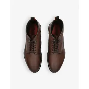 Santoni Colin Leather Lace-up Ankle Boots - Dark Brown