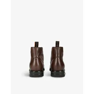 Santoni Colin Leather Lace-up Ankle Boots - Dark Brown