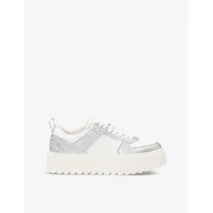 Hugo Branded Metallic-panel Low-top Trainers - Open White