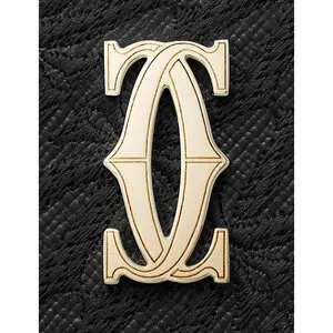 Cartier C De Logo-embellished Leather Card Holder - Black