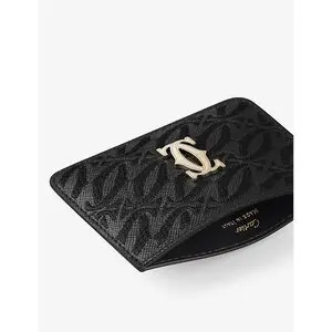 Cartier C De Logo-embellished Leather Card Holder - Black