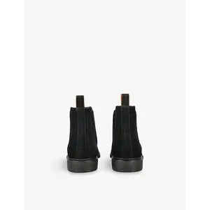 Santoni Easy Flat Suede Chelsea Boots - Navy