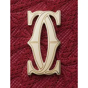 Cartier C De Logo-embellished Leather Card Holder - Red