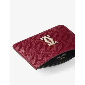 Cartier C De Logo-embellished Leather Card Holder - Red