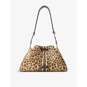JIMMY CHOO Cinch Leopard-print Shoulder Bag - Natural/gold