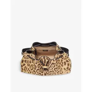 JIMMY CHOO Cinch Leopard-print Shoulder Bag - Natural/gold