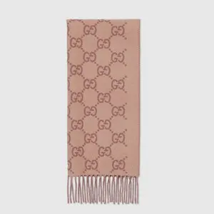Gucci Gg Cashmere Lamé Shawl Wool - Beige