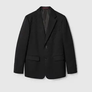 Gucci Gg Cotton Blend Canvas Jacket - Black