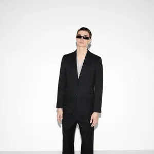 Gucci Gg Cotton Blend Canvas Jacket - Black
