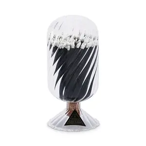 SKEEM Helix Match Cloche, Tuxedo, White-tipped Matches With Black Stems - Clear / Black / White