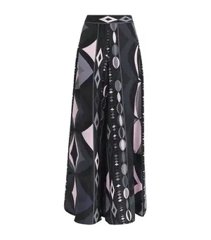 Emilio Pucci Silk Printed Wide-leg Trousers