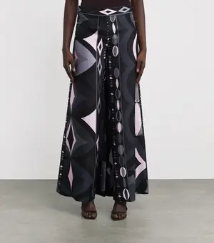 Emilio Pucci Silk Printed Wide-leg Trousers