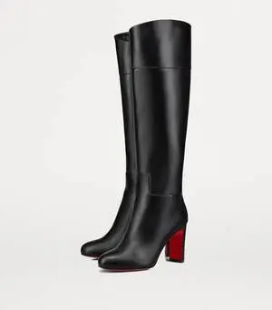 CHRISTIAN LOUBOUTIN Loo Botta 85 Leather Knee-high Boots