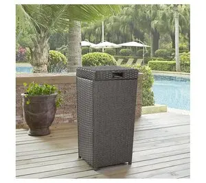 CROSLEY Palm Harbor Wicker Outdoor Trash Can