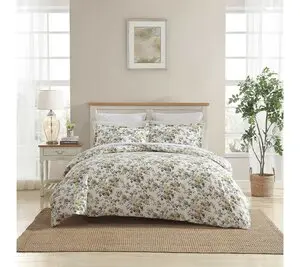 Laura Ashley Roses Gold-green King Duvet Cover Set - One-color