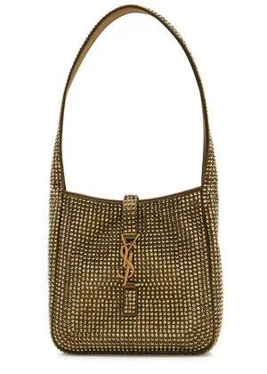 Saint Laurent Le 5 À 7 Mini Embellished Satin Shoulder Bag - Gold