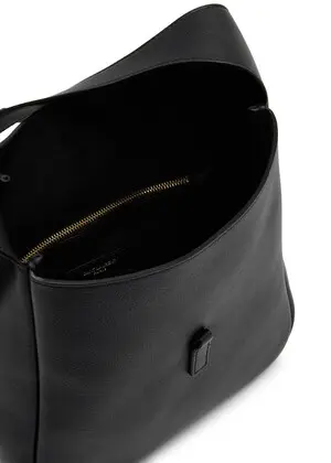 Saint Laurent Le 5 À 7 Small Leather Hobo Bag - Black