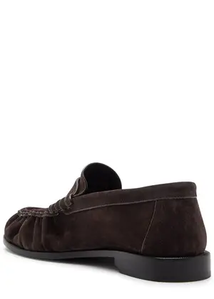 Saint Laurent Le Loafer Suede Loafers - Brown
