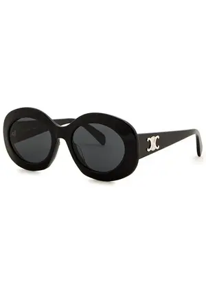 Celine Oval-Frame Sunglasses Black
