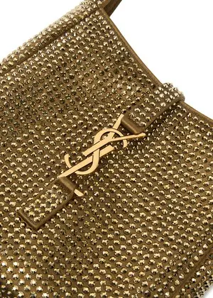 Saint Laurent Le 5 À 7 Mini Embellished Satin Shoulder Bag