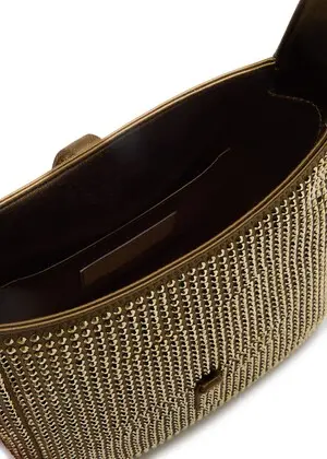 Saint Laurent Le 5 À 7 Mini Embellished Satin Shoulder Bag
