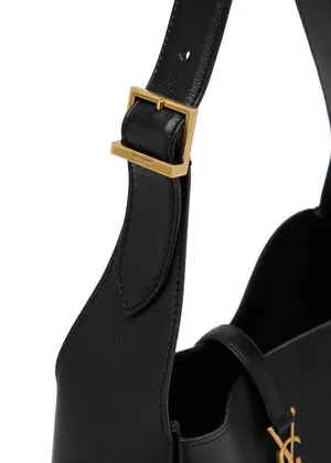 Saint Laurent Le 5 À 7 Small Leather Hobo Bag - Black