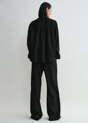 TOTEME Monogram Flannel Pj Top - Black