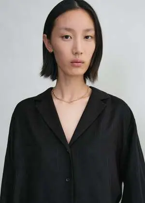 TOTEME Monogram Flannel Pj Top - Black