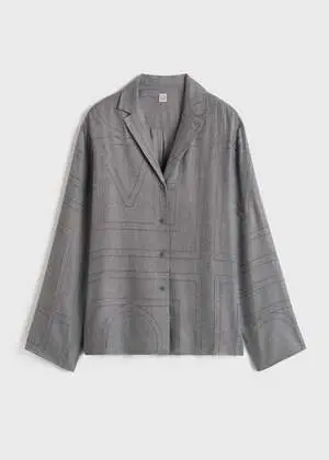 TOTEME Monogram Flannel Pj Top Smoke