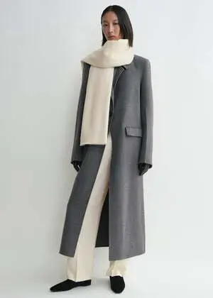 TOTÊME Wide Classic Wool Scarf - Ivory