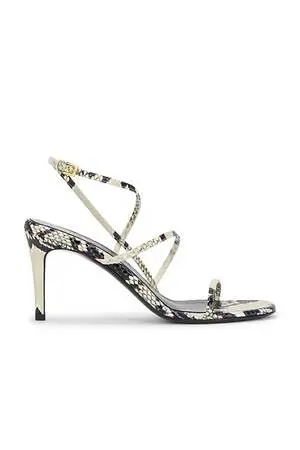 Khaite Loop Sandal In Snakeskin - Natural
