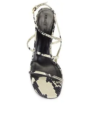 Khaite Loop Sandal In Snakeskin - Natural