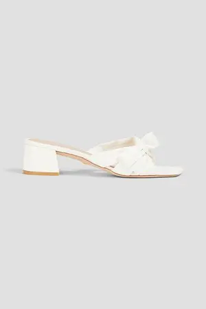 STUART WEITZMAN Sofia 45 Bow-detailed Mules - Ivory